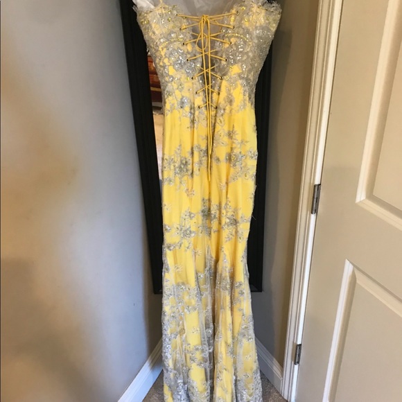 Dresses | Yellow Laced Baracci Gown | Poshmark